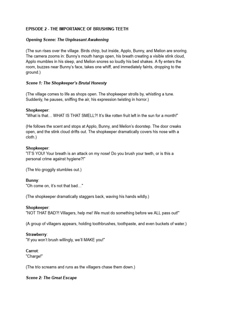 Episode 2 - The Importance of Brushing Teeth | PDF | Mouth | Dentistry ...