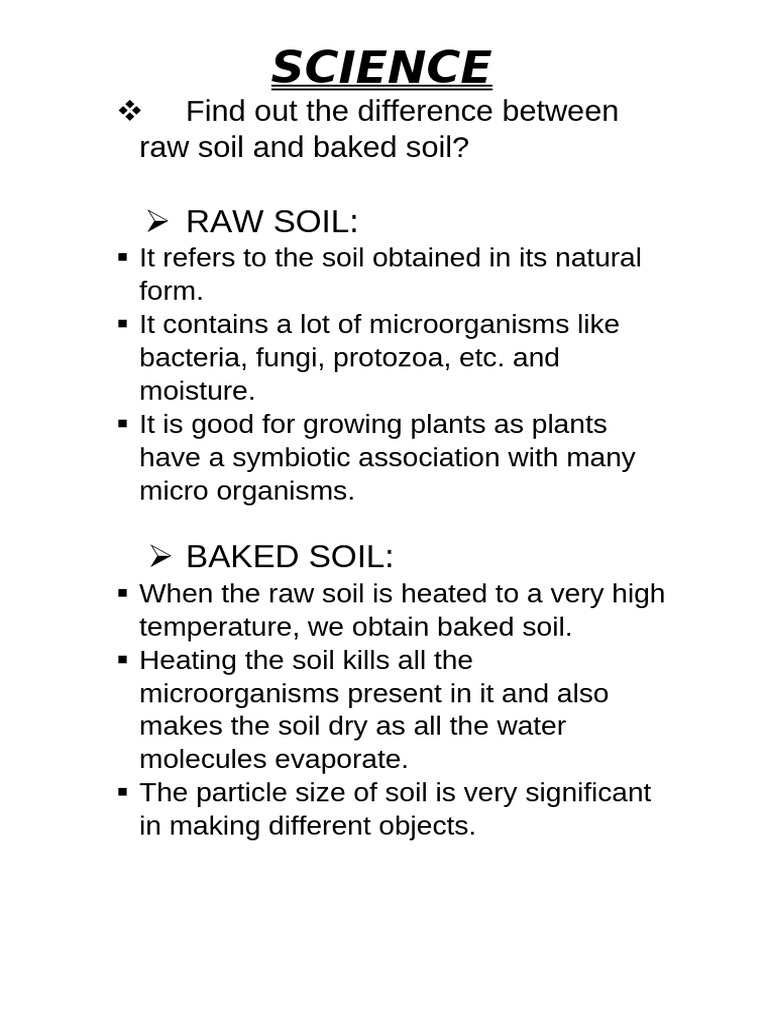 Raw vs Baked Soil Explained | PDF