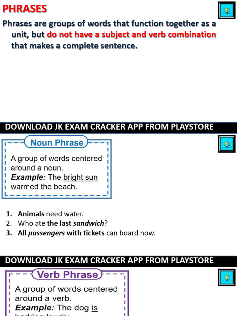 Understanding Phrases in English Grammar | PDF