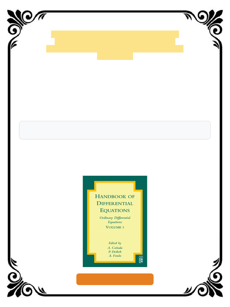 Handbook of Differential Equations Ordinary Differential Equations ...