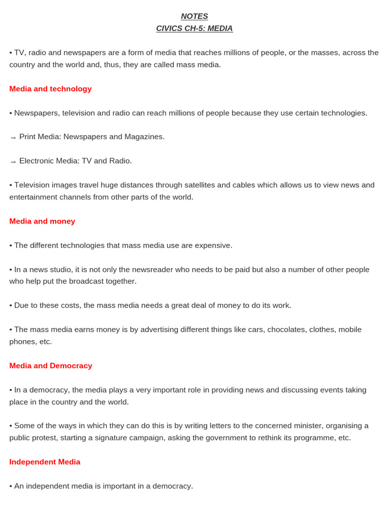 Understanding Media Notes and Mind Map | PDF