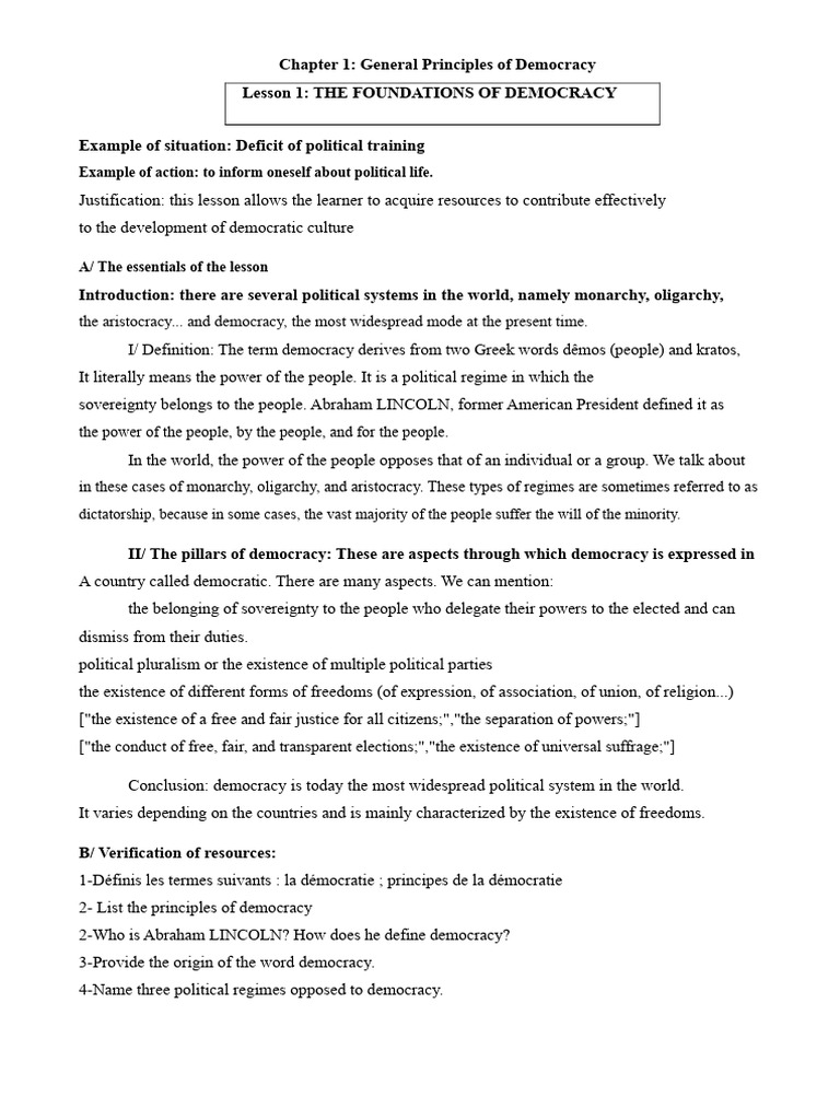 Foundations of Democracy Explained | PDF