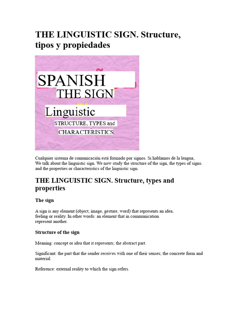 1 The Linguistic Sign | PDF | Semiotics | Linguistics