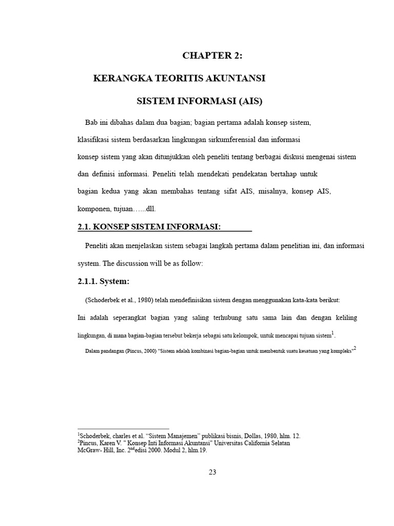 Kerangka Teoritis AIS dalam Akuntansi | PDF