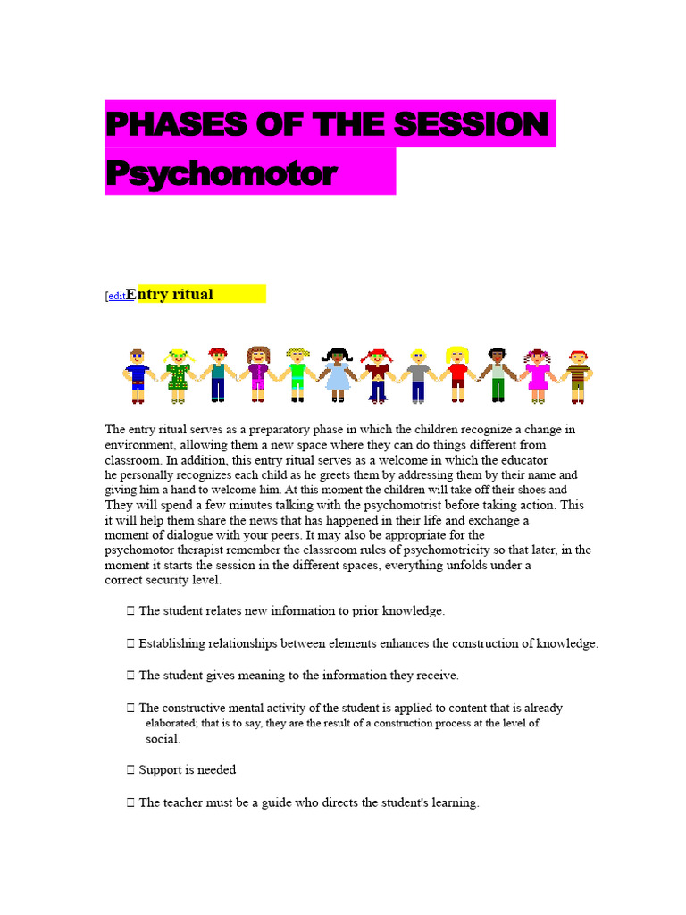 Phases of The Psychomotor Session | PDF | Emotions | Psychological Concepts