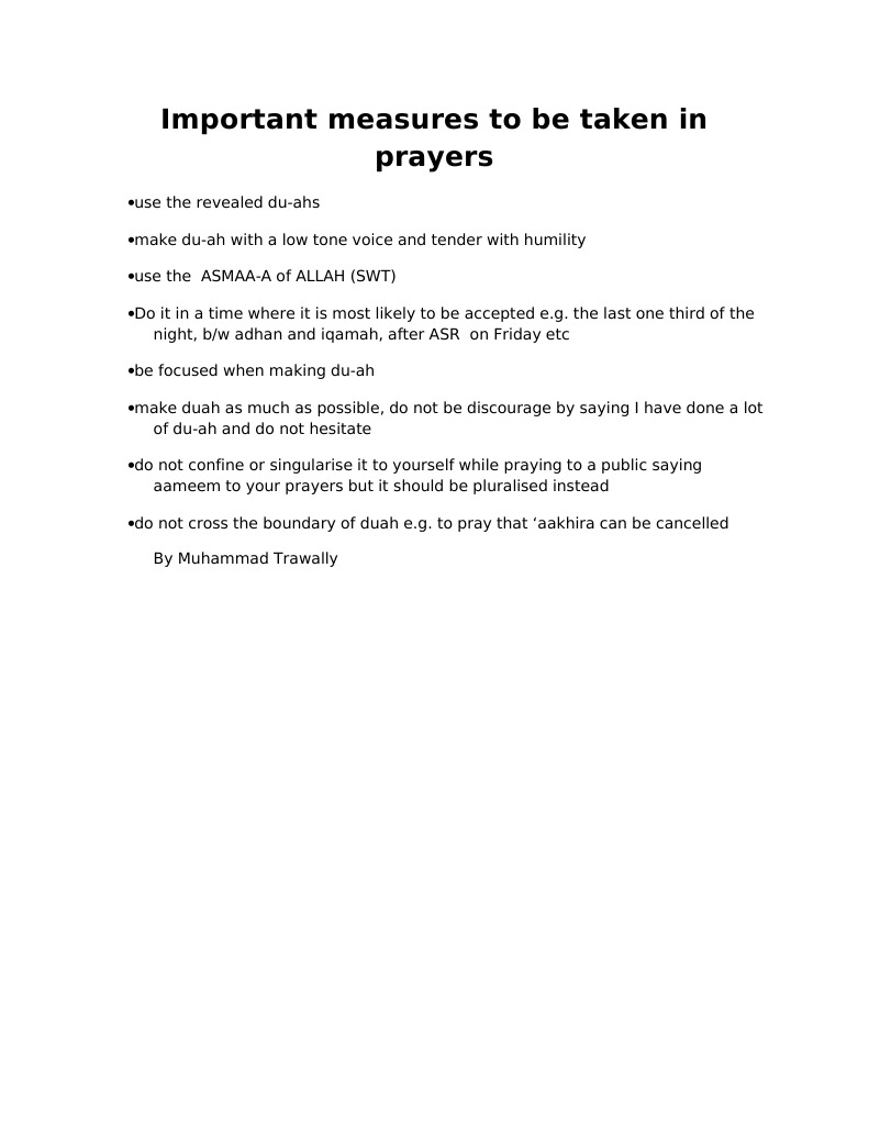 Rules of Duaah | PDF