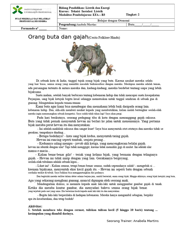 Orang-orang bijak buta dan gajah | PDF