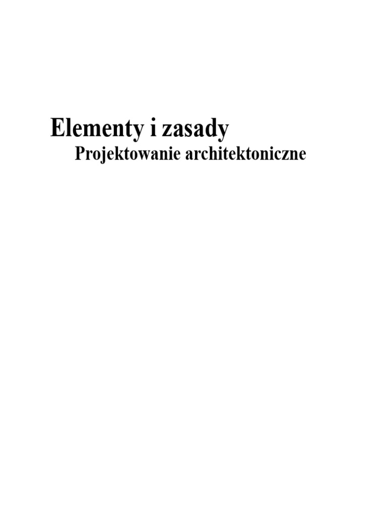 Elementy I Zasady Architektury | PDF