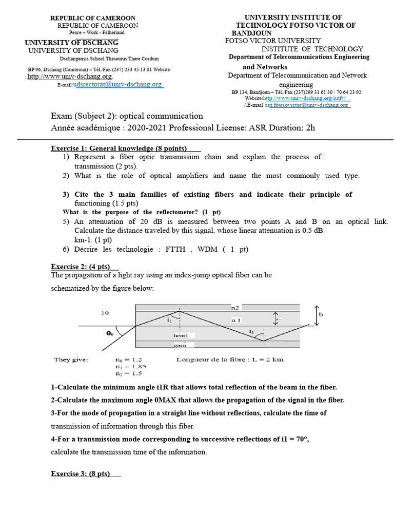Subject 2 Optical Communication 2022 | PDF | Optical Fiber | Fiber ...