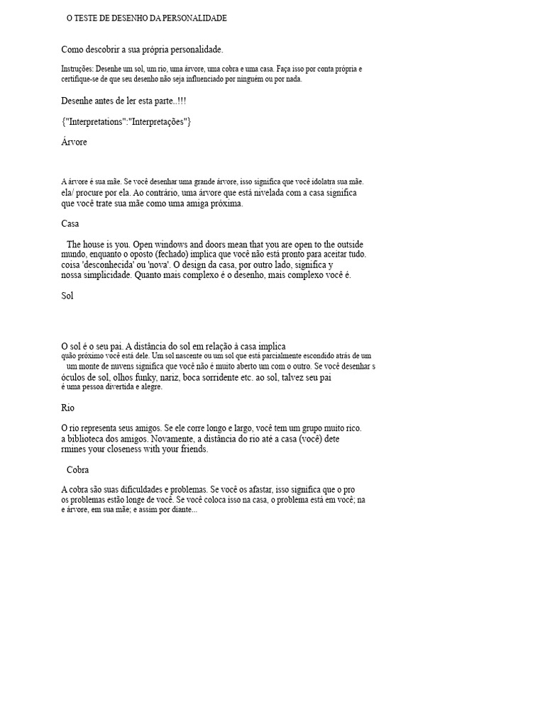 Teste de Desenho de Personalidade | PDF