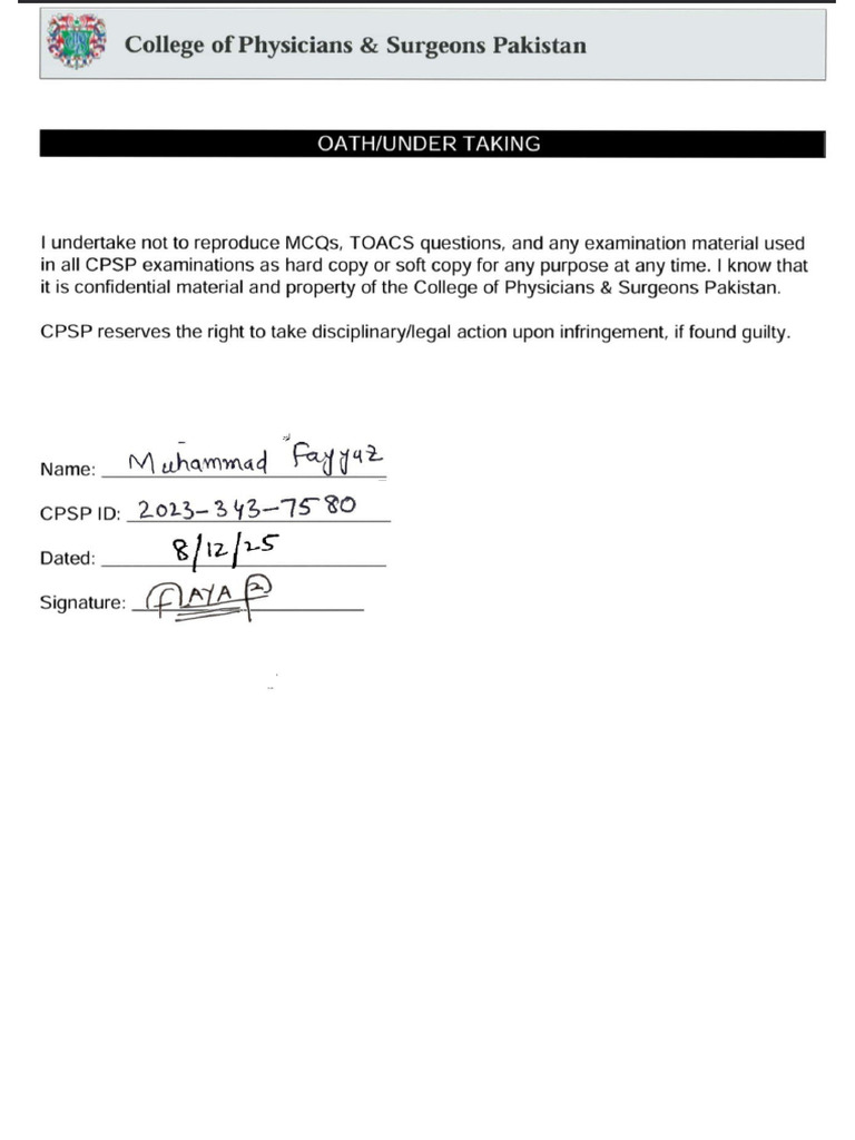 Oath Letter | PDF