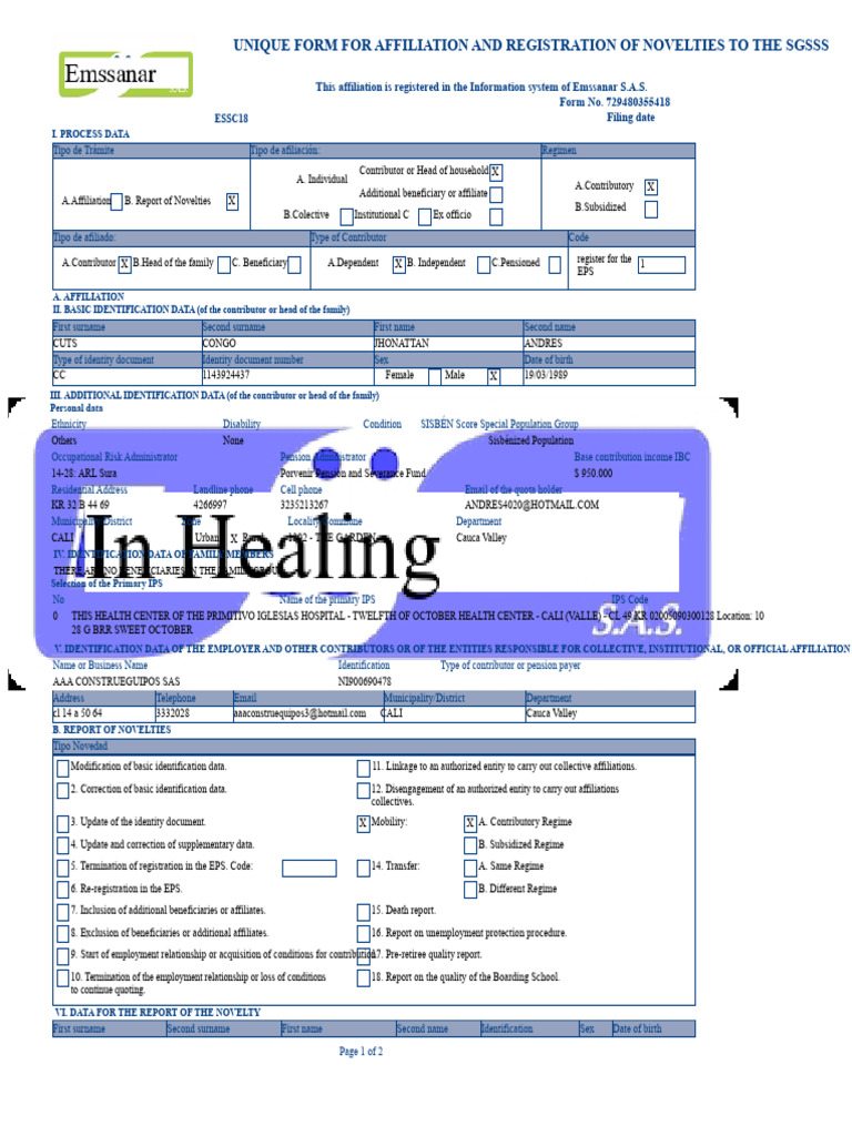 Membership Application Form | PDF | Identity Document