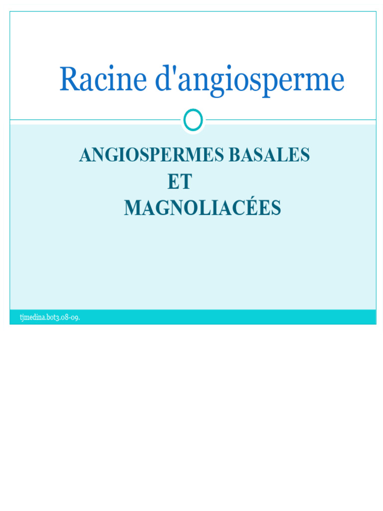 Classification des Angiospermes et Évolution | PDF | Taxonomie ...