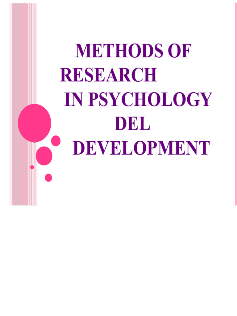 Research Methods in Developmental Psychology | PDF