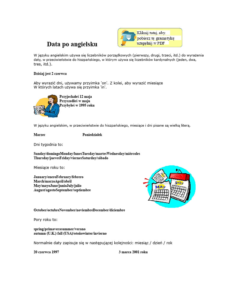 Data Po Angielsku | PDF