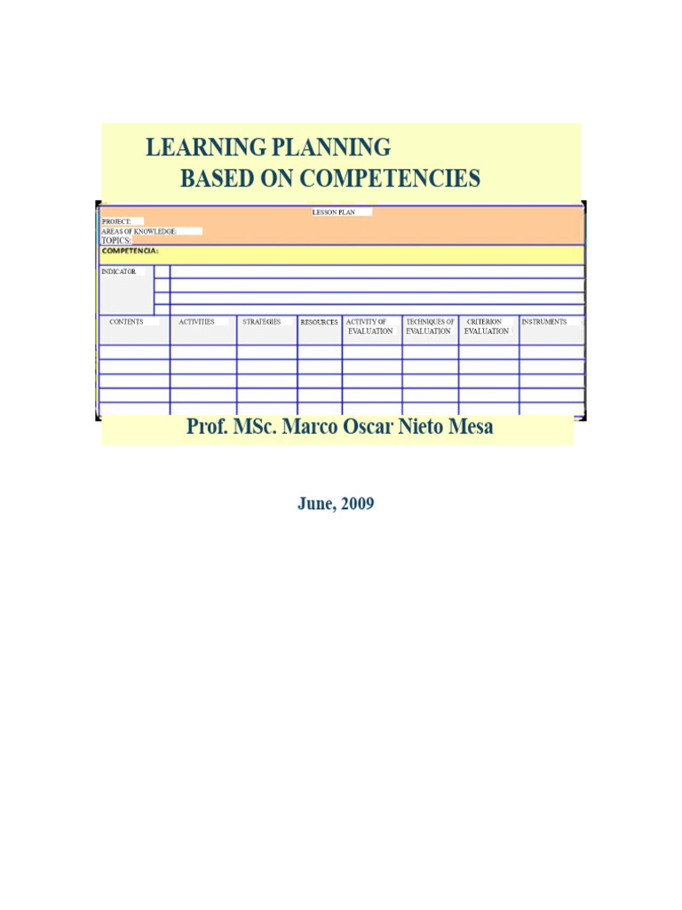 PLANNING OF COMPETENCY-BASED LEARNING | PDF | Learning | Information
