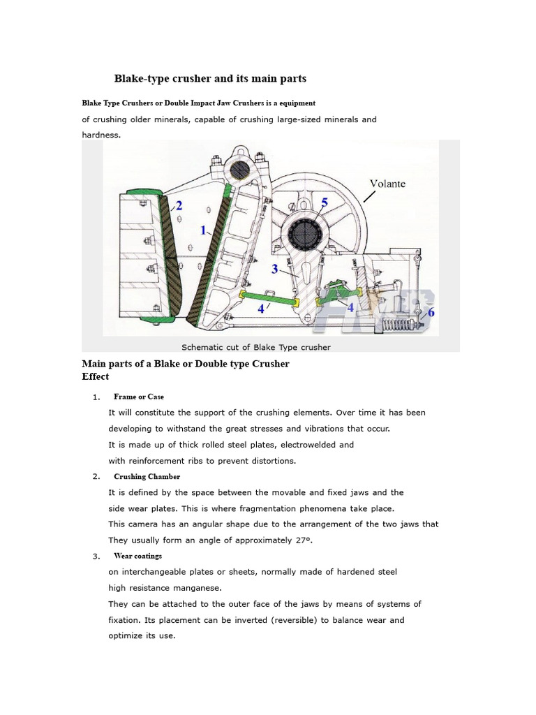 Blake Type Crusher and Its Main Parts | PDF | Mechanical Engineering