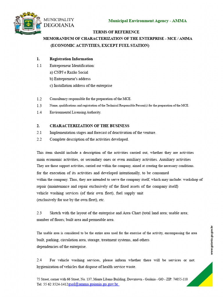 Terms of Reference - Mce - Economic Activities - Updated | PDF | Waste ...