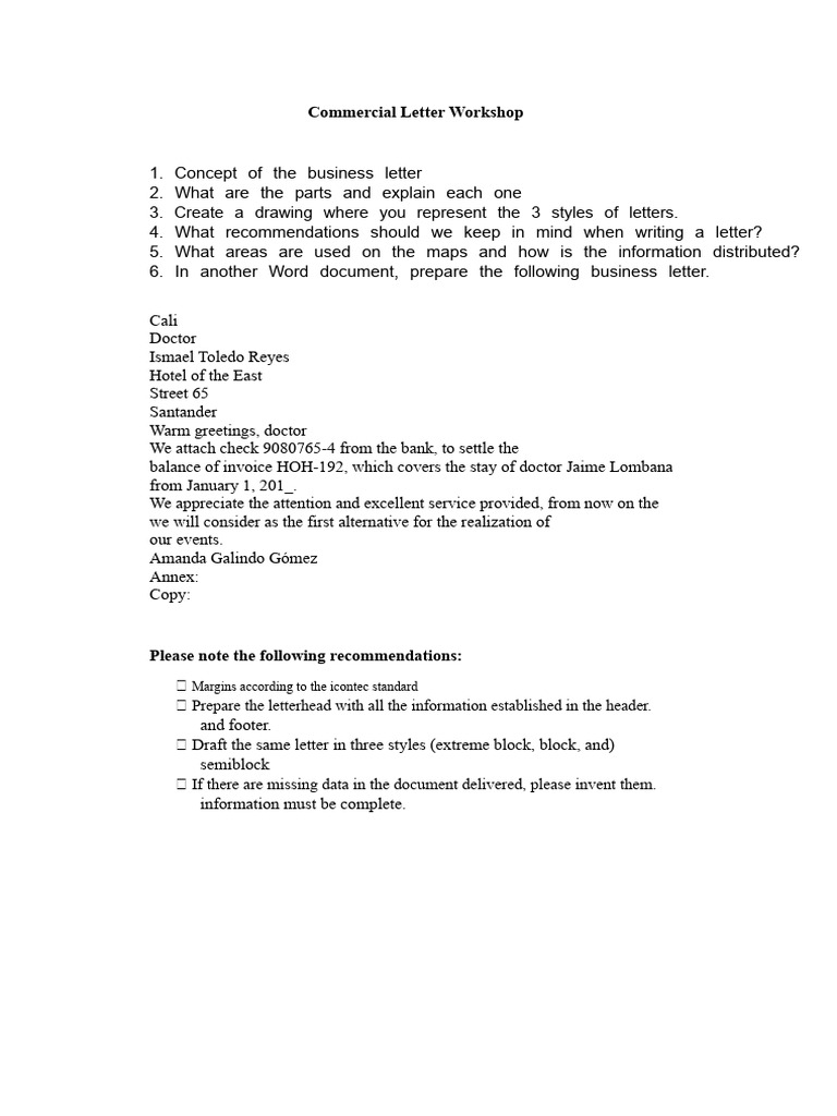 Business Letter Writing Workshop Guide | PDF | Letter Case | Text