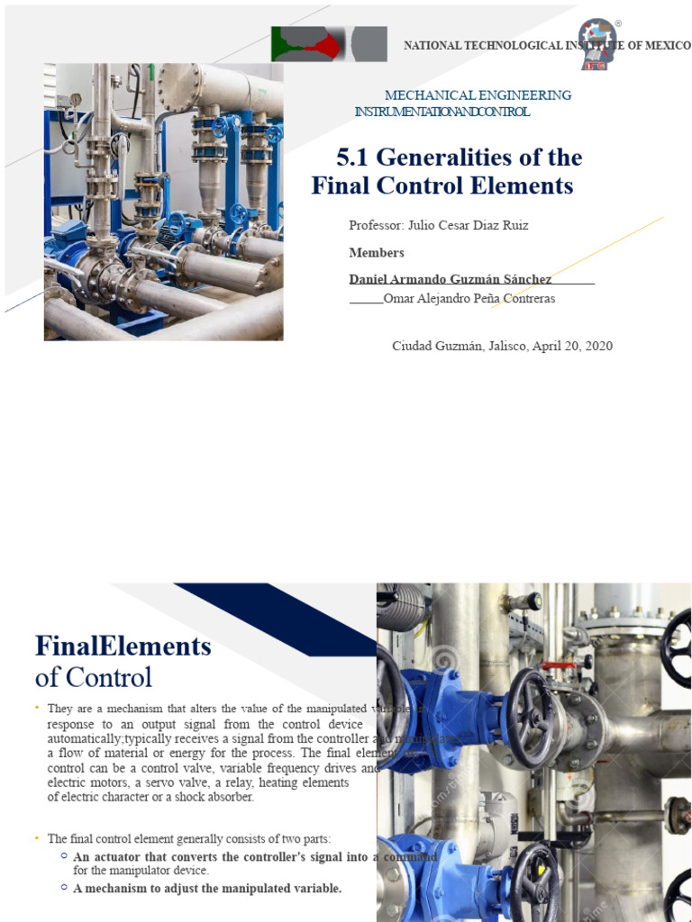 5.1 General Aspects of Final Control Elements | PDF | Valve | Equipment