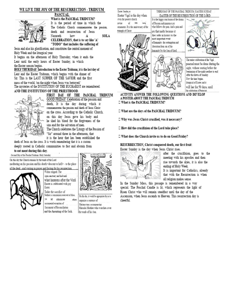 THE PASCHAL TRIDUUM - SHEET | PDF | Easter | Resurrection Of Jesus