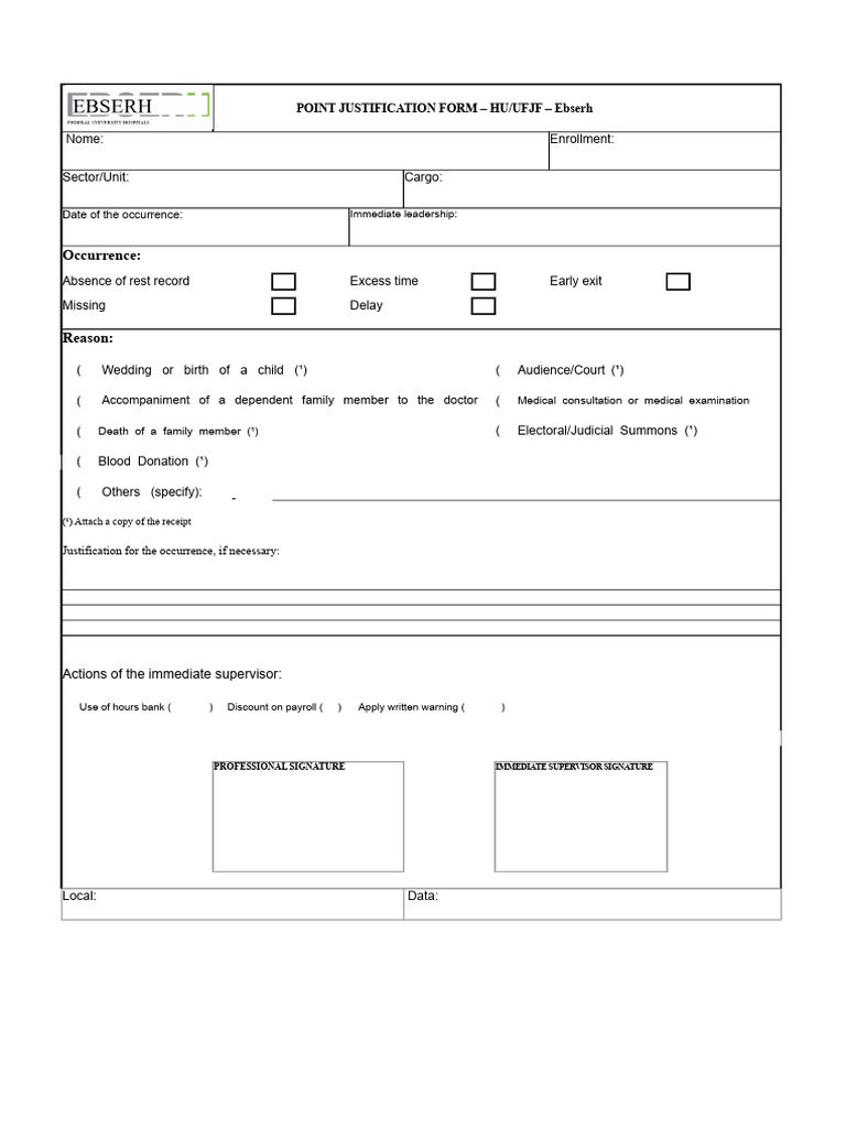Point Justification Form | PDF