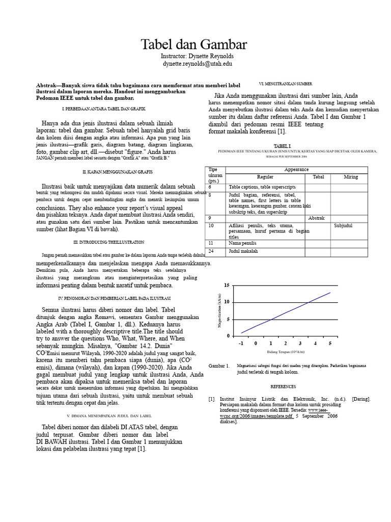 Pedoman IEEE untuk Tabel dan Gambar | PDF