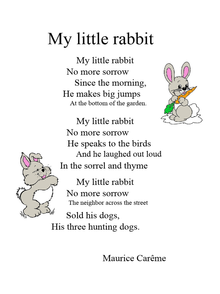 My Little Bunny Poem | PDF
