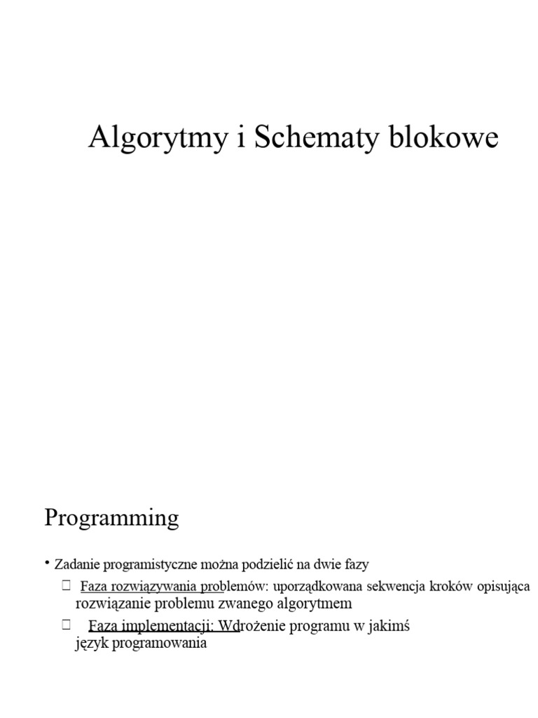 Algorytmy I Schematy Blokowe | PDF