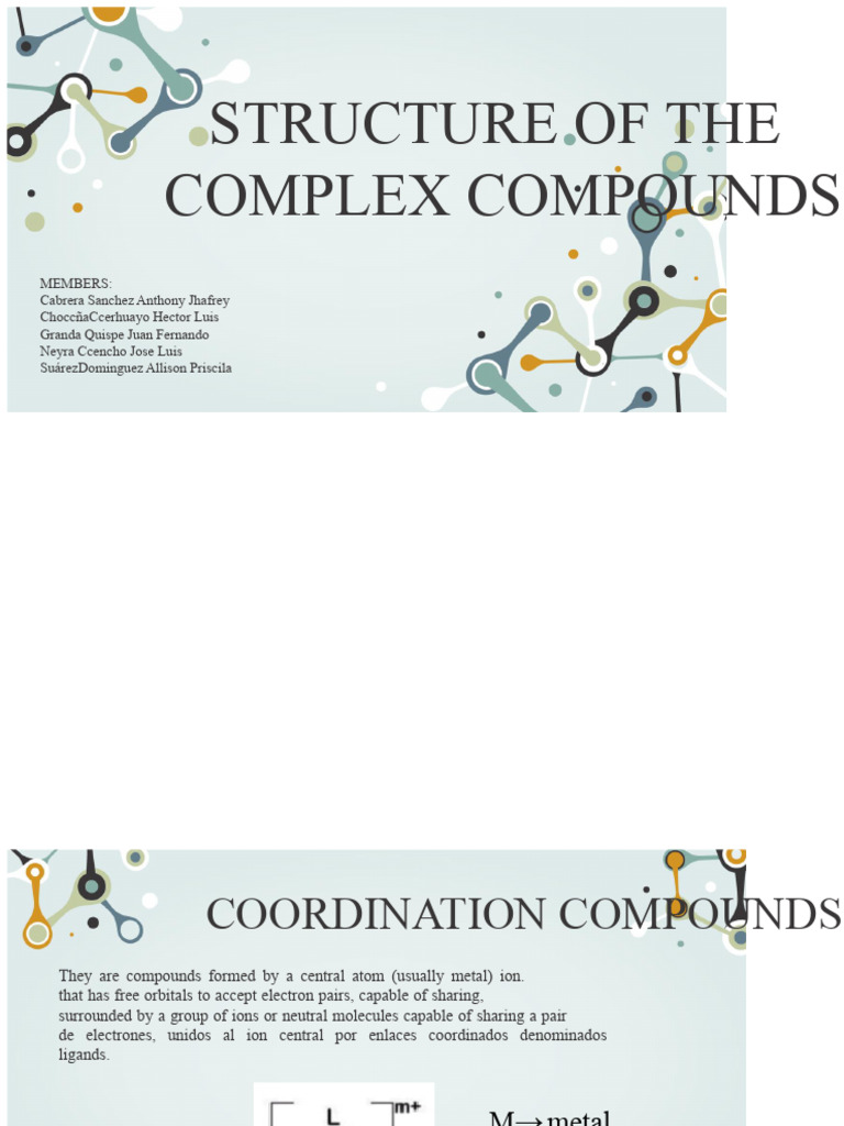 Structure of Complex Compounds | PDF | Coordination Complex | Ligand