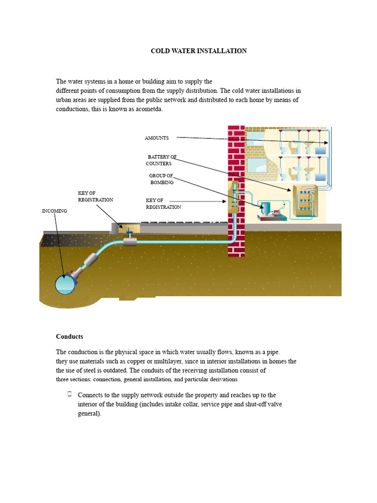 COLD WATER INSTALLATION.docx | PDF | Valve | Pipe (Fluid Conveyance)