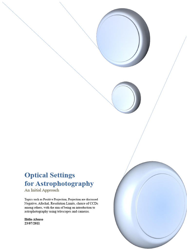 Astrophotography Optical Settings Guide | PDF | Angular Resolution | Camera