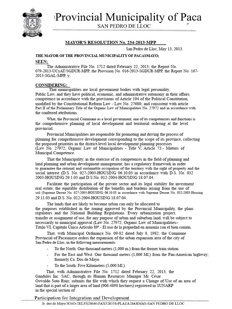 Resolution of Change of Land Use from Agricultural to Urban | PDF ...