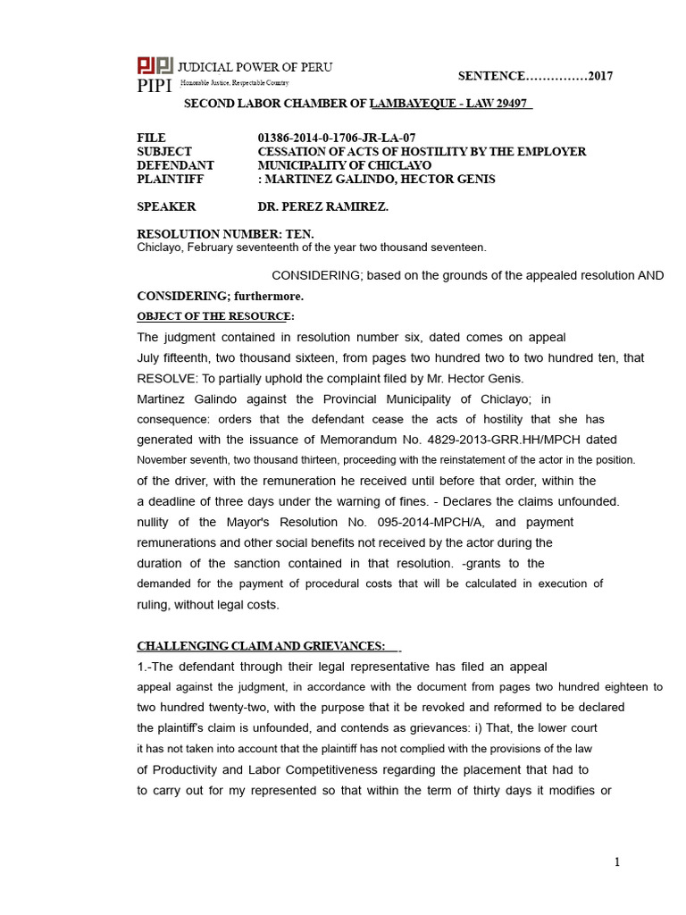 Ruling of The Labor Court | PDF | Judge | Appeal