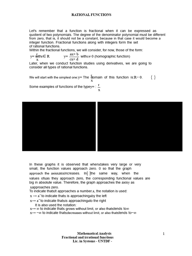 U-1.e. T Fractional and Irrational Functions .pdf | PDF | Asymptote ...