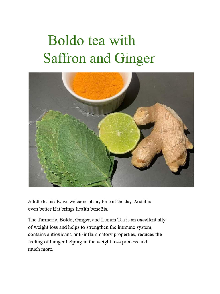 Boldo Tea With Turmeric and Ginger | PDF
