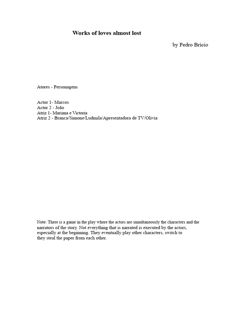 Works of almost lost loves - Pedro Bricio (sp.) | PDF | Penelope