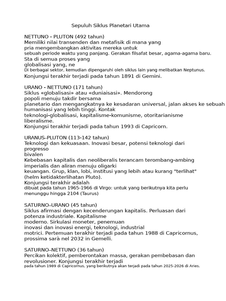 Siklus Planetari dan Dampaknya | PDF