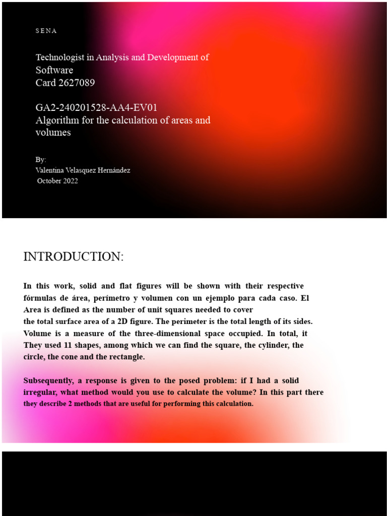 GA2-240201528-AA4-EV01: Algorithm for the calculation of areas and ...