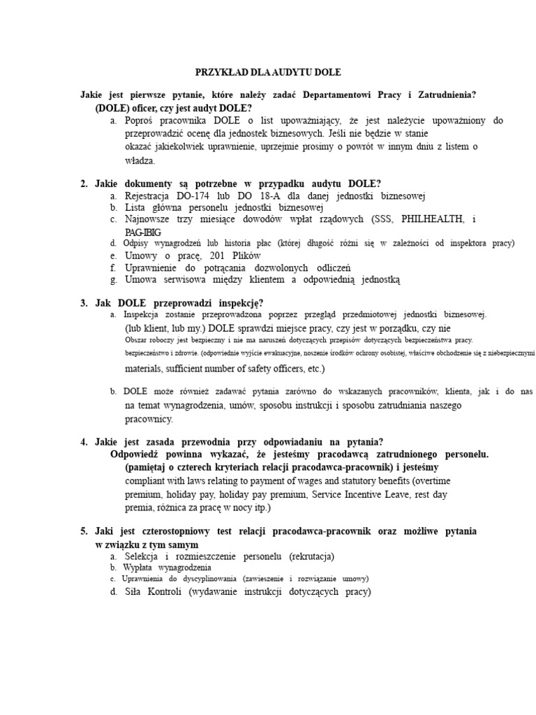 Szybki Przewodnik Po Audycie Dole | PDF