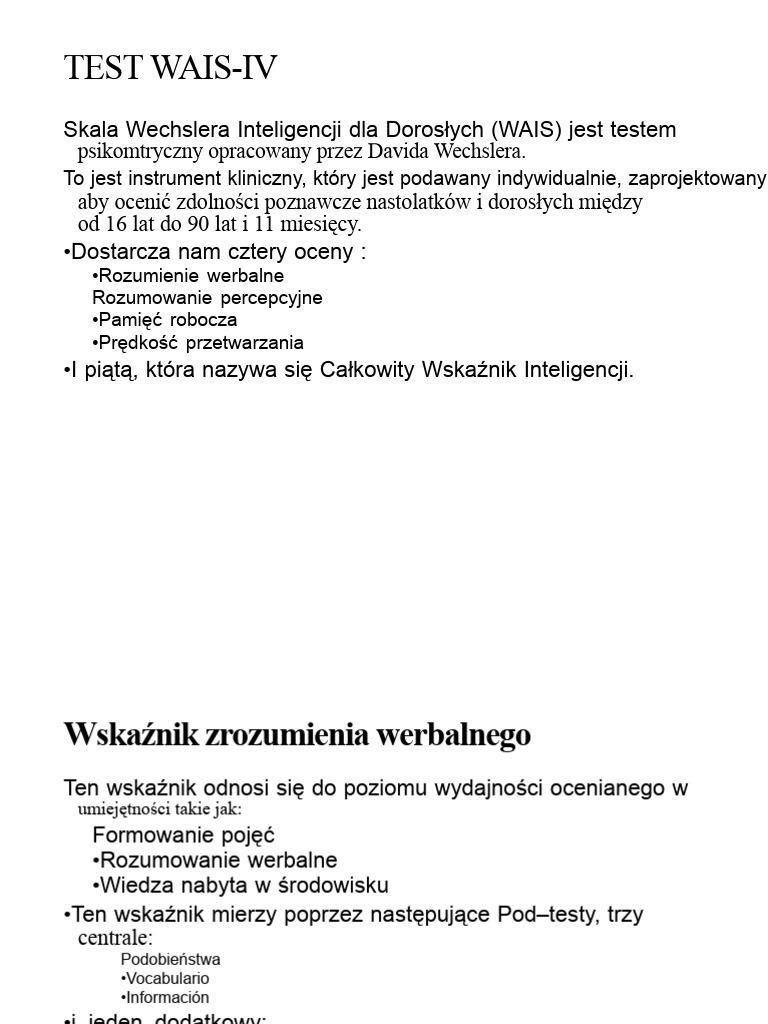 Test Wais IV | PDF