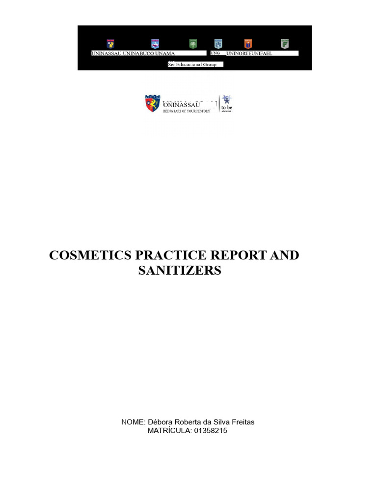 Report on Cosmetics and Sanitizers Practice 1 | PDF | Sunscreen ...