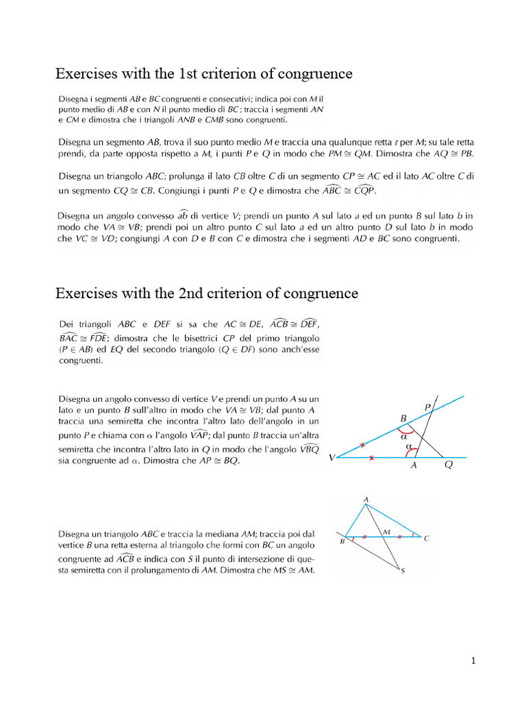 Congruence Criteria Exercises Guide | PDF