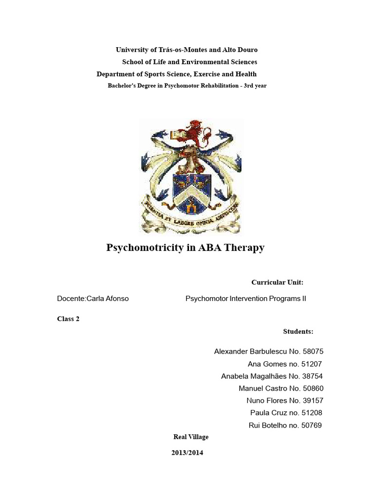 Psychomotricity in ABA Therapy Overview | PDF | Autism | Reinforcement