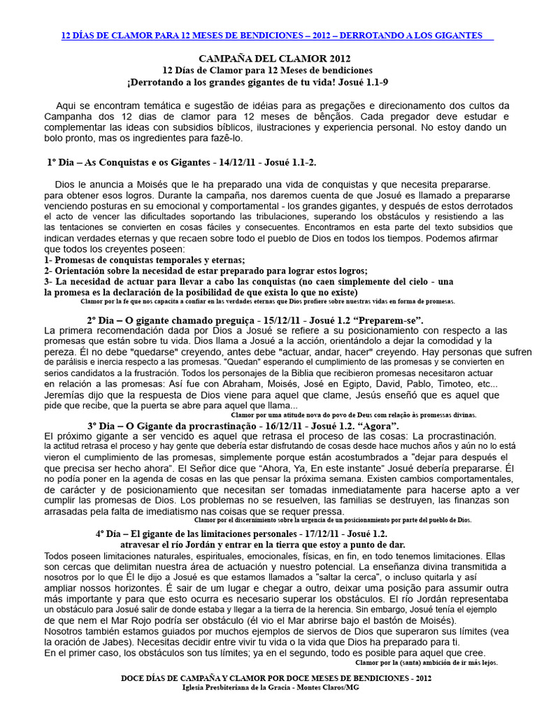 12 DÍAS DE CAMPAÑA Y CLAMOR PARA 12 MESES DE BENDICIONES Vespertino ...