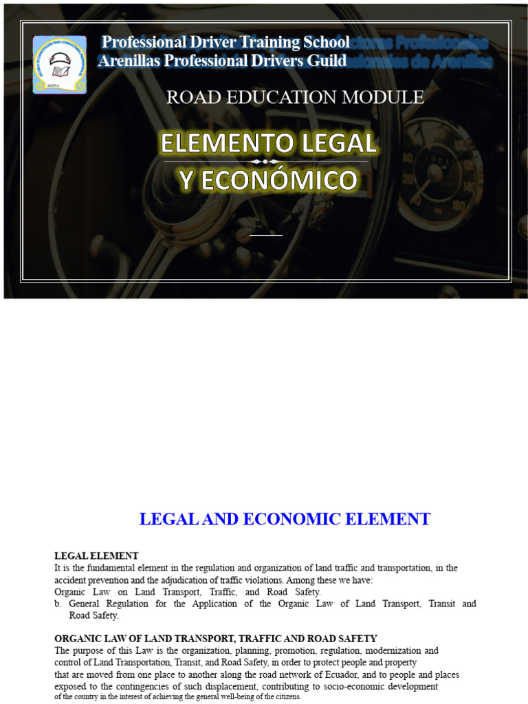 Lesson 17 - Legal and Economic Element - 01-15-2023 | PDF | Cost Of ...