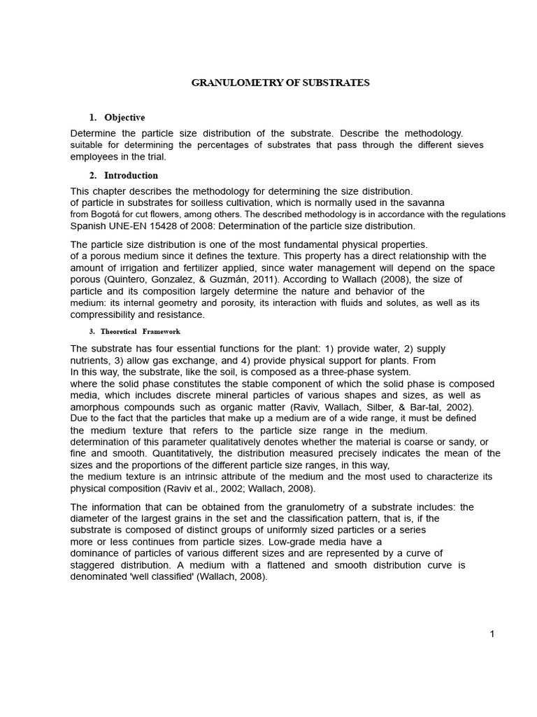 Granulometry Analysis of Soilless Substrates | PDF | Porosity ...