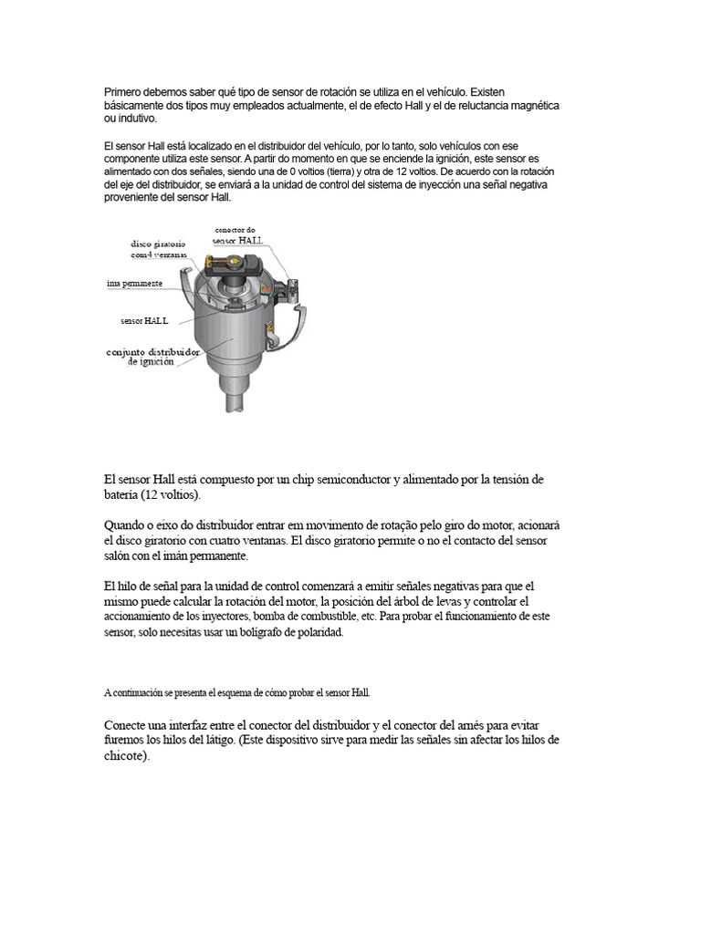 Sensores de Rotación en Vehículos: Hall e Inductivos | PDF