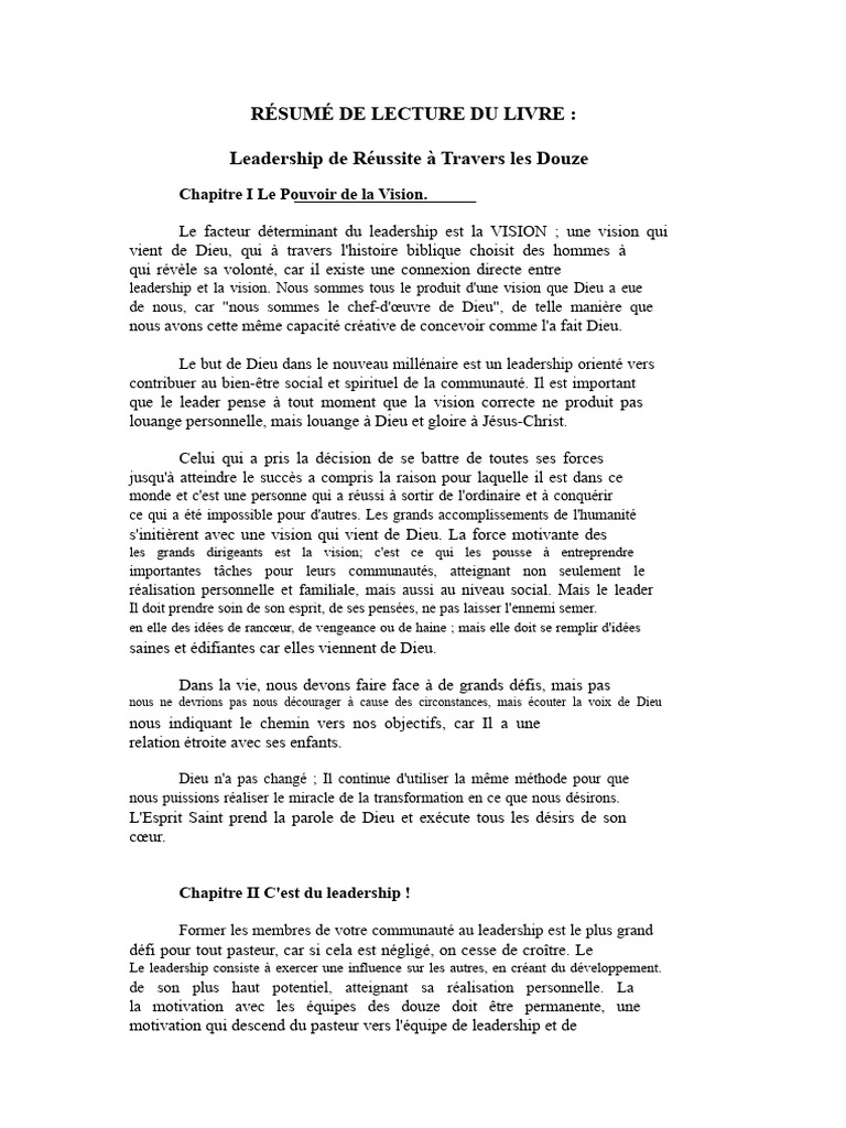 Leadership et Vision Divine dans la Réussite | PDF | Dieu | Direction