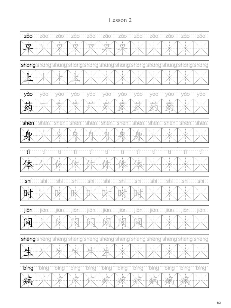 Chinese Writing Practice | PDF